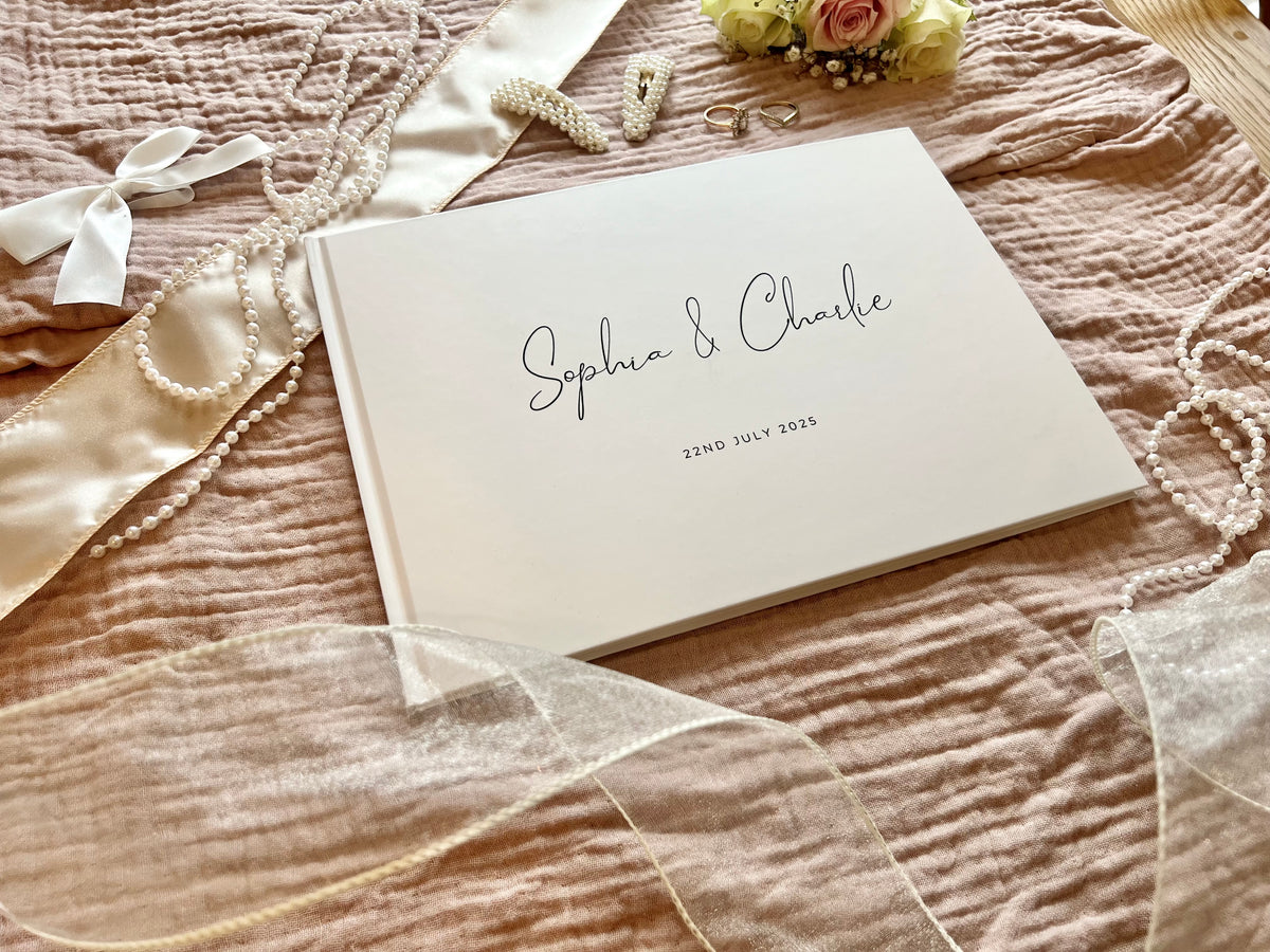 Classic White Guest Book | PinkToucan